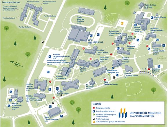 Carte du Campus de Moncton | Cours d’été relatif aux droits de l’enfant